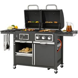Tepro Gasgrill &raquo;Kohle-Gas-Kombi Toronto&laquo; BxTxH: 173x65x116,5 cm grau