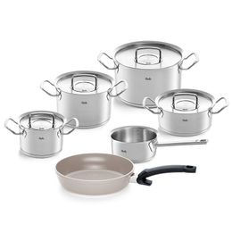 Fissler Topf-Set &raquo;Original-Profi Collection &laquo; Set, je 1 Kochtopf 16/20/24cm, Bratentopf 20cm, Kasserolle 16cm,Pfanne 24cm, 6 Stk. tlg. Edelstahl 18/10 silber
