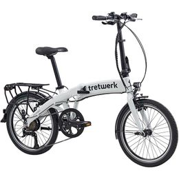 Tretwerk Unisex &raquo;Akimbo&laquo; 8 Gang Shimano Acera M3020 SGS Schaltwerk Kettenschaltung Heckmotor 250 W Pedelec, Elektrofahrrad f&uuml;r Damen u. Herren wei&szlig;