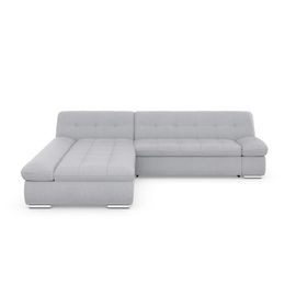 DOMO collection Ecksofa &raquo;Mona L-Form&laquo; wahlweise mit Bettfunktion silber Struktur fein 100% Polyester;Chenilleoptik 100% Polyester;SOFTLUX/Struktur 
