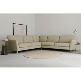 Home Affaire Ecksofa &raquo;MARSEILLE 278/278 cm, L-Form, Webstoff, Flachgewebe, Filzoptik&laquo; gleichschenklig, Massivholzbeine, Landhausstil, 