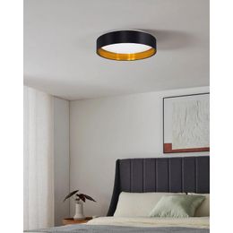 OTTO home LED Deckenleuchte &raquo;Merryn&laquo; LED-Modul 1 Stk. Neutralwei&szlig; Warmwei&szlig; Deckenlampe &Oslash;38 x H9 cm mit Textil-/Stoffschirm, CCT, Fernbedienung schwarz