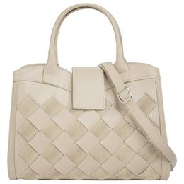 Samantha Look Damen Henkeltasche echt Leder, Made in Italy beige
