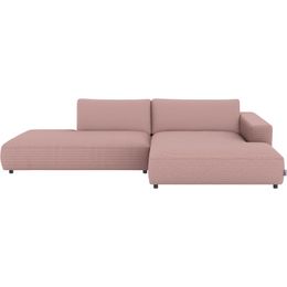 Musterring Ecksofa &raquo;Lucia&laquo; verschiedene Farben, gro&szlig;er Longchair mit Armlehne, B330 x T190 cm rosa 100% Polyester