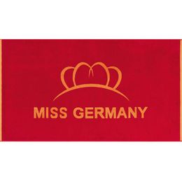 MISS GERMANY Strandtuch &raquo;&laquo; Velours, mit gro&szlig;em Logo-Motiv rot Velours, Obermaterial: 100% Baumwolle