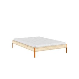 Karup Design Bettgestell &raquo;CORE BED Bodenbett, Holzrahmen, Futonbett, Jugendbett, Holzbett&laquo; Massivholzbett mit Lattenrost, Kiefer massiv, Doppelbett ohne Kopfteil