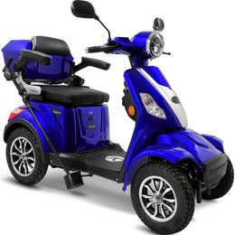Rolektro Elektromobil &raquo; E-Quad 25 V.3, Lithium Akku&laquo; 25 km/h mit Topcase blau Keine Helmpflicht bei angelegtem Gurt