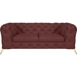 Home Affaire Chesterfield-Sofa &raquo;Amaury&laquo; aufw&auml;ndige Knopfheftung, moderne Chesterfield Optik, Fu&szlig;farbe w&auml;hlbar rosa Struktur (100% Polyester9;Samtoptik