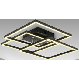 B.K.LICHT LED Deckenleuchte &raquo;BK_FR1505 LED Deckenlampe, Frame, Schwenkbar, Schwarz&laquo; LED-Modul 1 Stk. Warmwei&szlig; 3-flammig, 3000 K warmwei&szlig;es Licht, 568x568x95 mm 