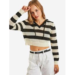 Bianco Lucci Pullover Damen Gr&ouml;&szlig;e S/L creme / schwarz