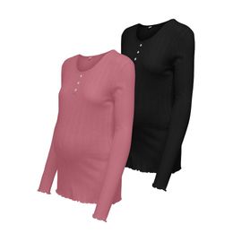 Only Maternity Umstand Shirt 'OLMVista' Damen Gr&ouml;&szlig;e L pitaya / schwarz