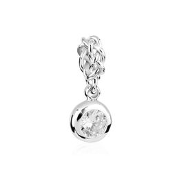 NENALINA Damen Charm-Einh&auml;nger &raquo;Solit&auml;r Zirkonia Kristall Knoten Bead 925 Silber&laquo; silber