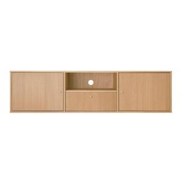 TV-Board &raquo;Mistral Fernsehschrank, Medienm&ouml;bel, H&auml;ngend&laquo; T&uuml;ren mit Akustikstoff, Schublade, Lowboard, B: 161,5 cm wei&szlig; MDF, Massivholz, Spanplatte