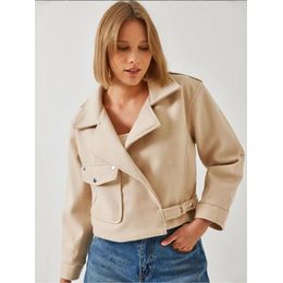 Bianco Lucci Between-Season Jacket female Beige size S