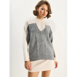 Bianco Lucci Sweater female Beige, Grey size S/L