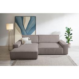 Home Affaire Ecksofa &raquo;NEU: SHERWOOD XXL 284, Big-Sofa L-Form, tiefe Sitzfl&auml;che 95 cm, Cord&laquo; Recamiere rechts/links, als Schlafsofa stellbar, Cord u. 