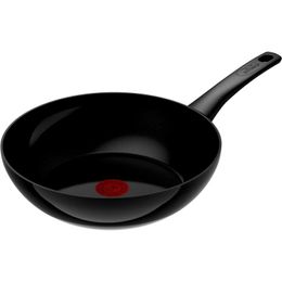 Tefal Wok &raquo;Renew On Black&laquo; Aluminium 1 Stk. tlg. recycelt, Thermo-Signal, &Oslash; 28 cm, Induktion schwarz
