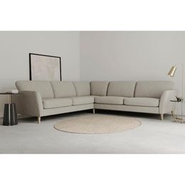 Home Affaire Ecksofa &raquo;MARSEILLE 278/278 cm, L-Form, Webstoff, Flachgewebe, Filzoptik&laquo; gleichschenklig, Massivholzbeine, Landhausstil, 