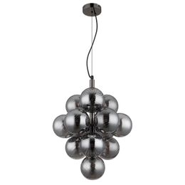 Globo LIGHTING Pendelleuchte &raquo;CONOR&laquo; G9 1 Stk. H&auml;ngeleuchte, H&auml;ngelampe, Glas, Wohnzimmer, Essbereich grau