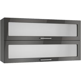 KOCHSTATION Klapph&auml;ngeschrank &raquo;KS-Milan&laquo; Klapph&auml;ngeschrank 110 cm, matte oder hochgl&auml;nzende Fronten grau MDF
