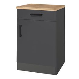 KOCHSTATION Unterschrank &raquo;KS-Toronto, Breite 50 cm&laquo; schwarz Spanplatte