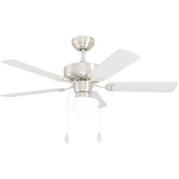 Eglo LED Deckenleuchte &raquo;CADIZ Deckenventilator&laquo; E27 1 Stk. Deckenlampe, Ventilator mit Licht, Wendefl&uuml;gel, Zugkette, &Oslash; 107 cm grau