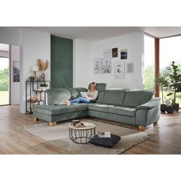 Die PlanBar Ecksofa &raquo;PP-LA23145&laquo; inkl. Kopfpolsterverstellung, Federkernpolsterung 100% recyceltes Polyester