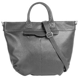 Samantha Look Damen Henkeltasche echt Leder, Made in Italy schwarz