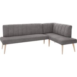 exxpo - sofa fashion Eckbank &raquo;Costa, moderne R&uuml;ckensteppung, bequem und elegant, hoher Holzfu&szlig;&laquo; hochwertig verarbeitet, Frei im Raum stellbar grau 