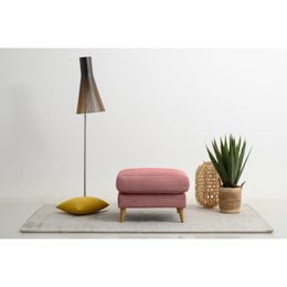 Home Affaire Polsterhocker &raquo;MARSEILLE&laquo; Massivholzbeine Eiche, Landhausstil, Wellenunterfederung rosa 100% Polyester