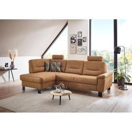 Die PlanBar Ecksofa &raquo;PP-PF23172&laquo; Eckgarnitur mit besonders kleinem Stellma&szlig; ca. 160 x 244 cm 100% Polyester