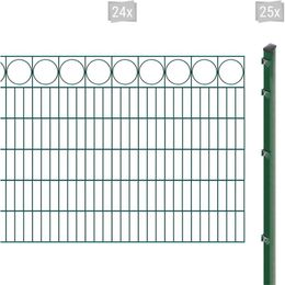 Arvotec Doppelstabmattenzaun &raquo;EXCLUSIVE 120 zum Einbetonieren "Ring" mit Zierleiste&laquo; Zaunh&ouml;he 120 cm, Zaunl&auml;nge 2 - 60 m gr&uuml;n Kunststoff, Stahl