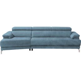 Egoitaliano Ecksofa &raquo;Soul, extravagantes Designsofa, Megasofa, super bequem, tolle Details&laquo; mit Trapez-Abschlu&szlig;element, inkl verstellbarer Kopfteile blau Luxus-