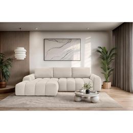 OTTO home Ecksofa &raquo;AZITA L-Form, 270 cm - OTTO. Verl&auml;ssliche Qualit&auml;t.&laquo; wahlweise als Schlafsofa m. Bettkasten, Bubble-Optik beige 100% Polyester