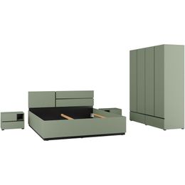 OTTO home Schlafzimmer-Set &raquo;Cross, moderne, grifflose Optik, FSC-zertifiziert&laquo; Bett 180x200cm, 2 Nachtkommoden, Schrank 2-oder 4-t&uuml;rig, 4 Stk. tlg. 