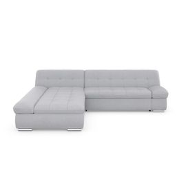 DOMO collection Ecksofa &raquo;Mona L-Form&laquo; wahlweise mit Bettfunktion silber Struktur fein 100% Polyester;Chenilleoptik 100% Polyester;SOFTLUX/Struktur 