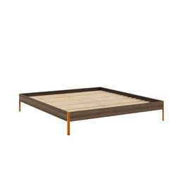 Karup Design Bettgestell &raquo;CORE BED Bodenbett, Holzrahmen, Futonbett, Jugendbett, Holzbett&laquo; Massivholzbett mit Lattenrost, Kiefer massiv, Doppelbett ohne Kopfteil