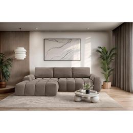 OTTO home Ecksofa &raquo;AZITA L-Form, 270 cm - OTTO. Verl&auml;ssliche Qualit&auml;t.&laquo; wahlweise als Schlafsofa m. Bettkasten, Bubble-Optik braun 100% Polyester
