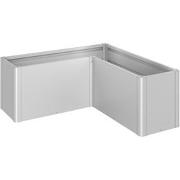 BioHort Hochbeet &raquo;BELVEDERE L-Form midi 1, verschiedene Farben&laquo; 102x102x61 cm, extrem langlebig, aus Metall silber Stahl