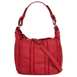 Samantha Look Damen Shopper echt Leder, Made in Italy rot