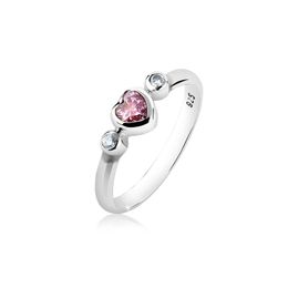 NENALINA Damen Fingerring &raquo;Bandring Herz Cubic Zirkonia Edelstein 925 Silber&laquo; silber