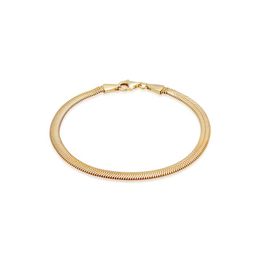 Kuzzoi Herren Armband &raquo;Flach Elegant Schlangenkette Fischgr&auml;te 925 Silber&laquo; gold
