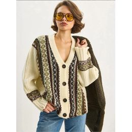 Bianco Lucci Oversized Cardigan female White size S/L