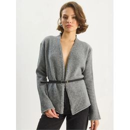 Bianco Lucci Knit Cardigan female Grey size S/L