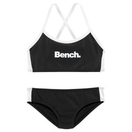 Bench. M&auml;dchen Bustier-Bikini mit gekreuzten Tr&auml;gern schwarz-wei&szlig; 122/128, N-Gr