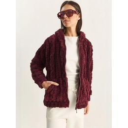 Bianco Lucci Knit Cardigan female Purple size S