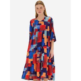 Bigdart Kleid Damen Gr&ouml;&szlig;e 42 navy / royalblau / orange / rot Winterkleid