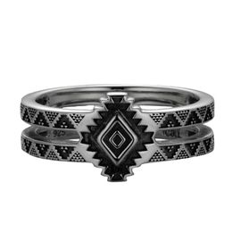 CAI Ca&iuml; Herren CA&Iuml; Fingerring &raquo;925/- Sterling Silber oxidiert Amerika&laquo; silber
