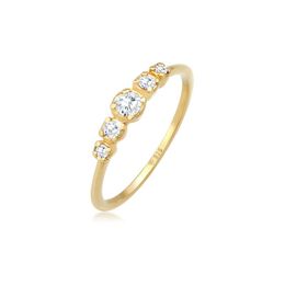 Elli Damen Verlobungsring &raquo;Zirkonia Verlobung Eternity Stacking 925 Silber&laquo; gold