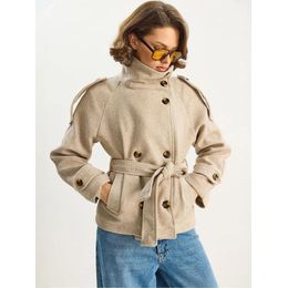Bianco Lucci Mantel Damen Gr&ouml;&szlig;e M hellbeige / dunkelbeige Wintermantel